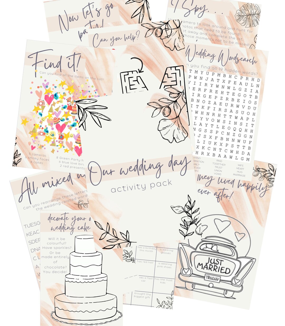 Wedding Activity Pack Digital Download Kids Activities - Etsy