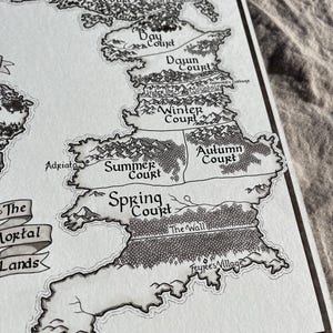 Prythian Map Print, Hand-drawn ACOTAR Art, Fantasy Wall Decor - Etsy