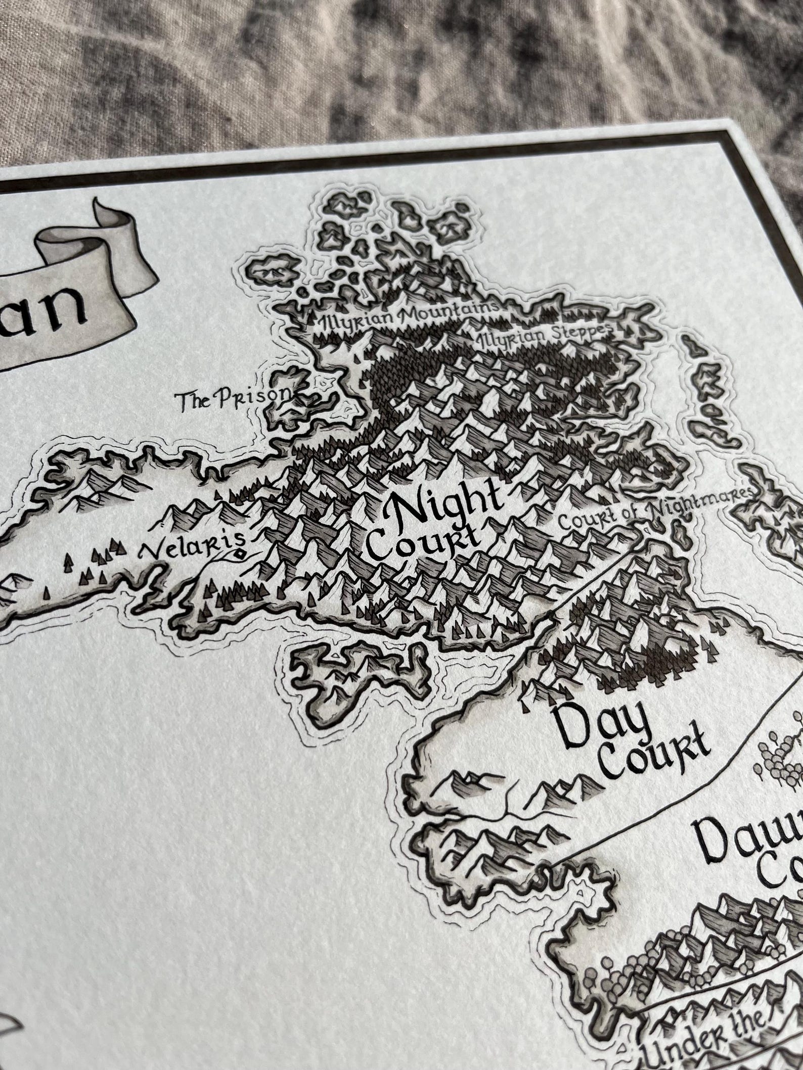 Prythian Map Print, Hand-drawn ACOTAR Art, Fantasy Wall Decor - Etsy