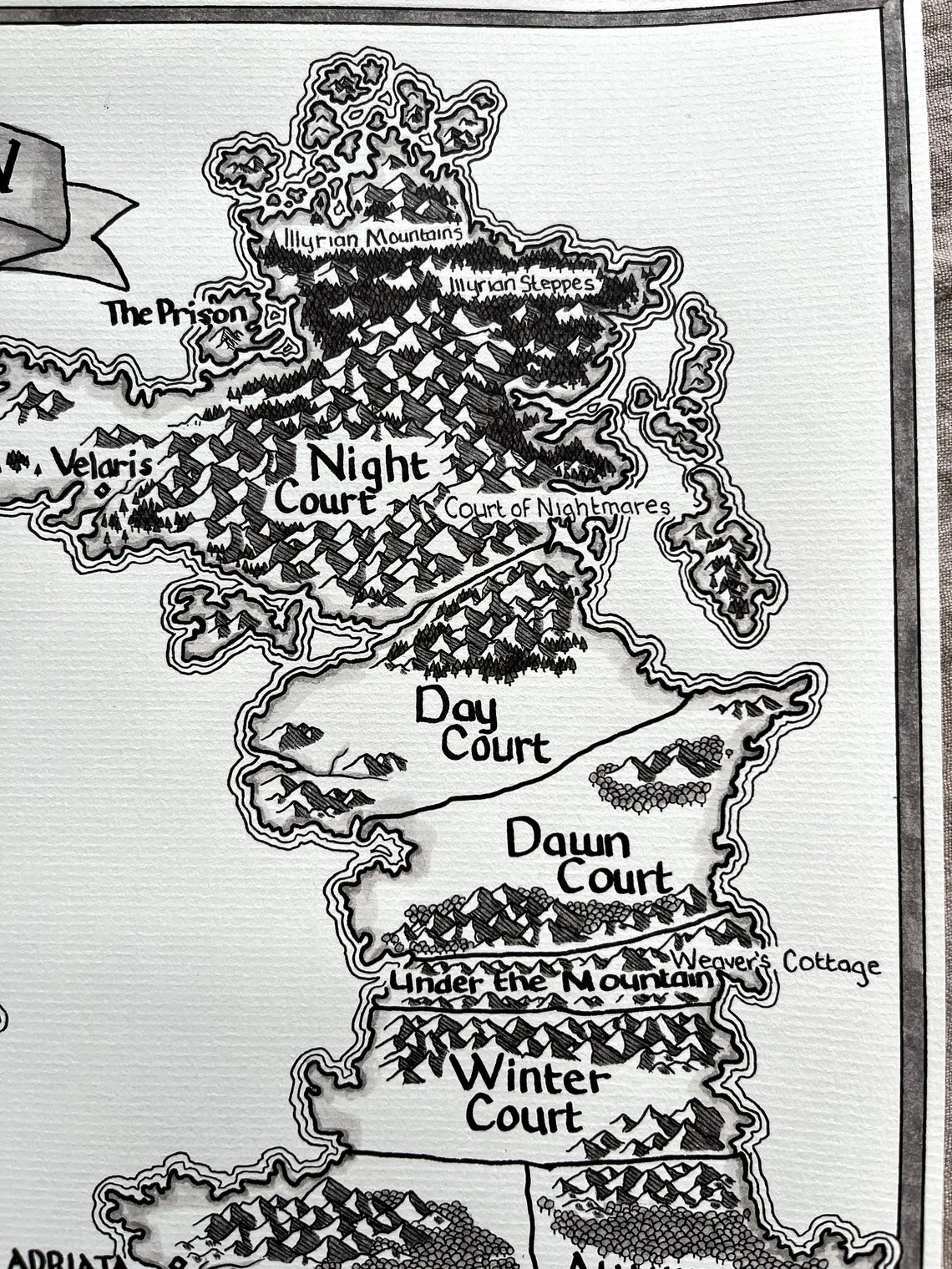 Hand Drawn not Print Prythian Map ACOTAR Hand Drawn - Etsy