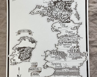 Hand Drawn Fantasy Map Acotar - Etsy