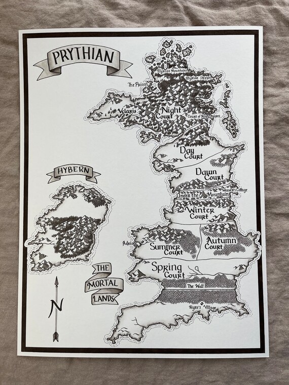 Hand Drawn not Print Prythian Map ACOTAR Hand Drawn - Etsy UK