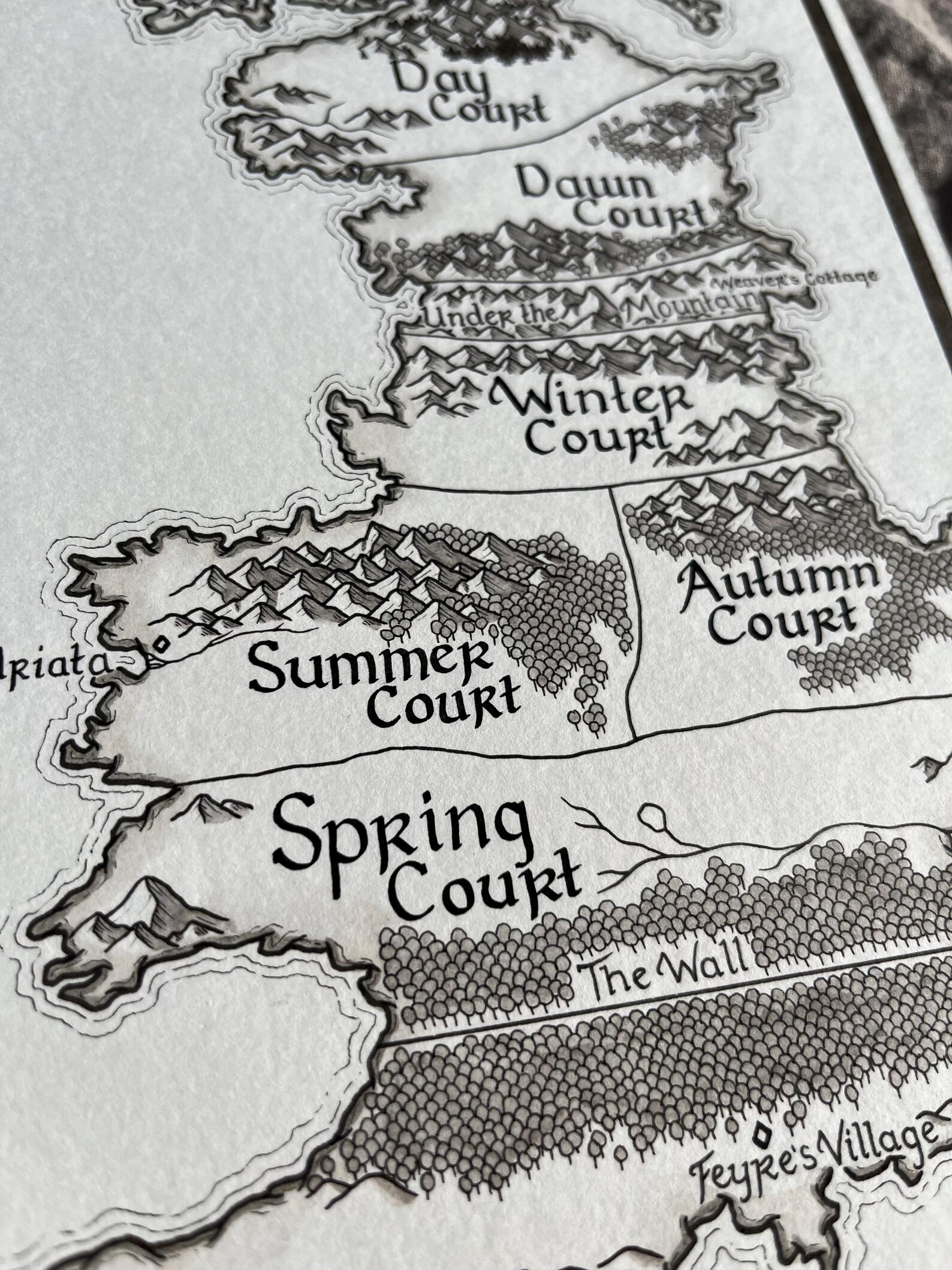 Prythian Map Print, Hand-drawn ACOTAR Art, Fantasy Wall Decor - Etsy