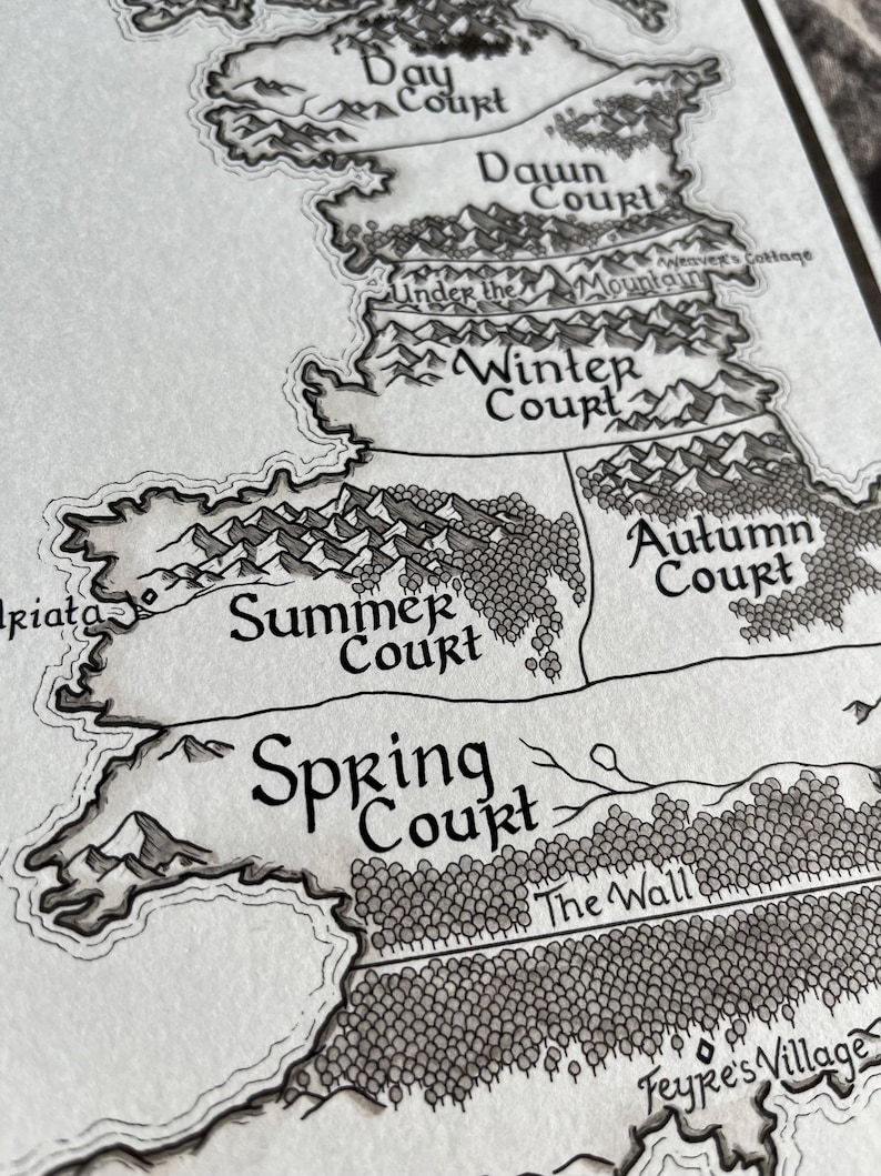 Print of Hand Drawn Prythian Map, ACOTAR, Hand Drawn Fantasy Map ...