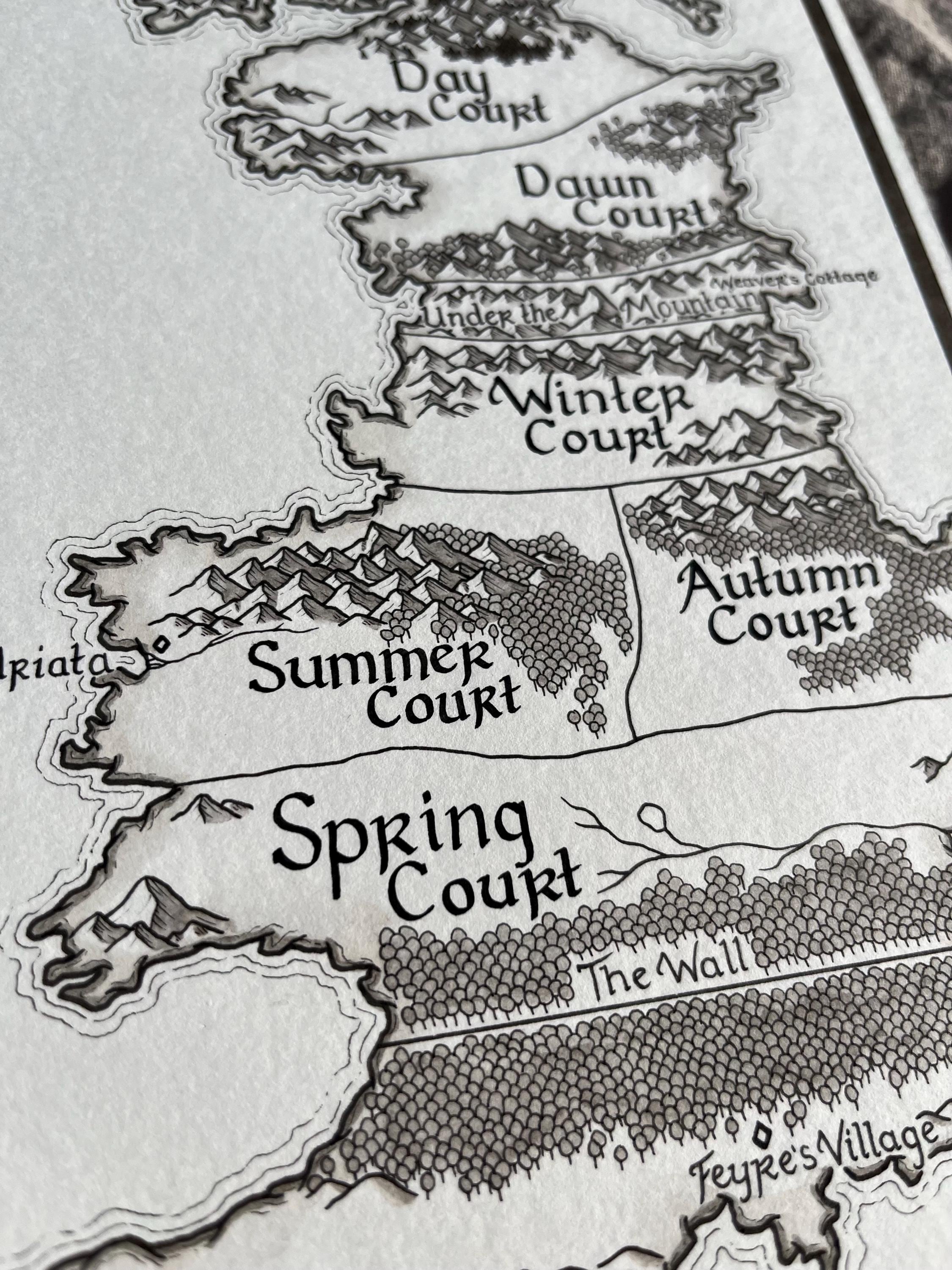 Prythian Map Print, Hand-drawn ACOTAR Art, Fantasy Wall Decor - Etsy