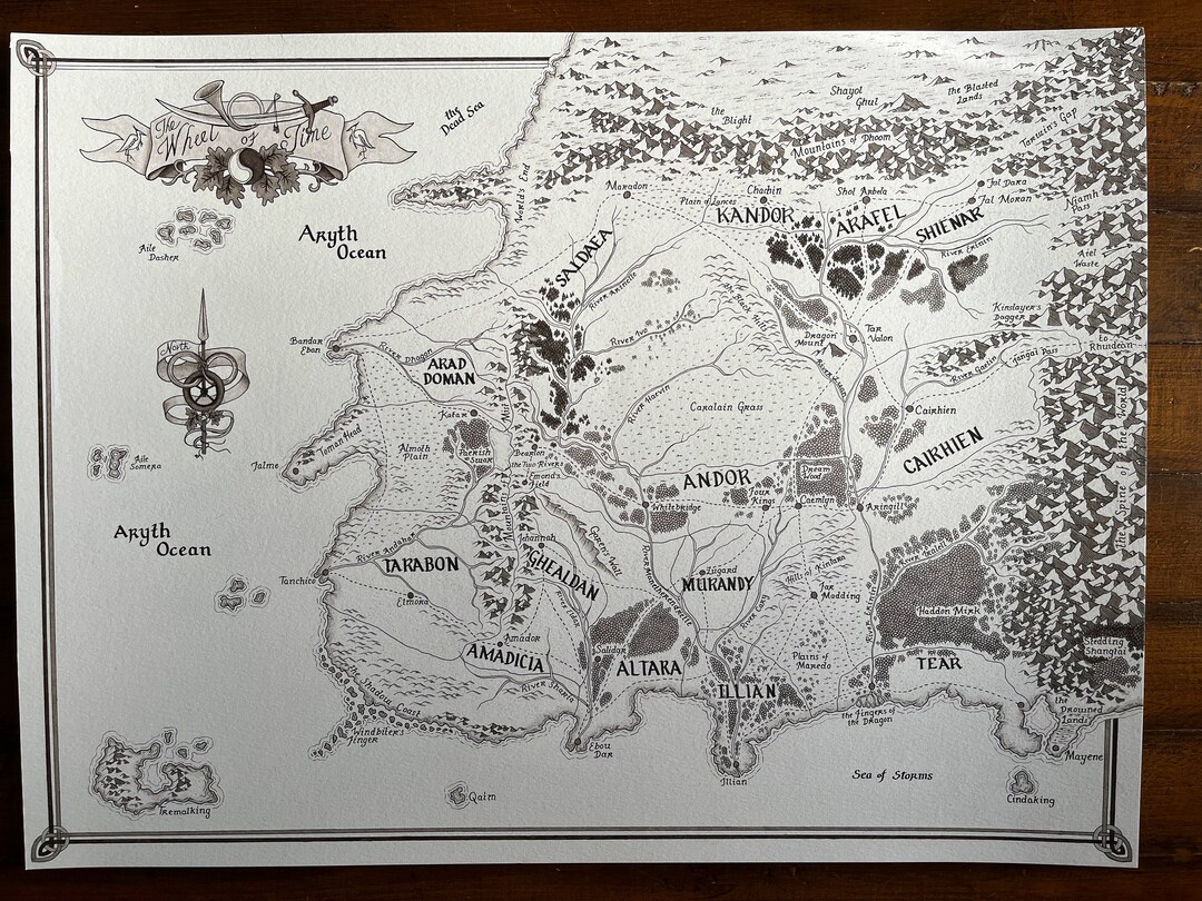 18"x24" Hand Drawn (not Print) Wheel of Time, Robert Jordan, Hand Drawn ...