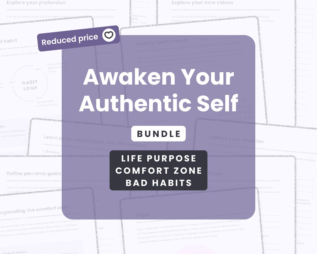 Authentic Self Bundle, Empowering Workbooks Including Find Your Purpose ...