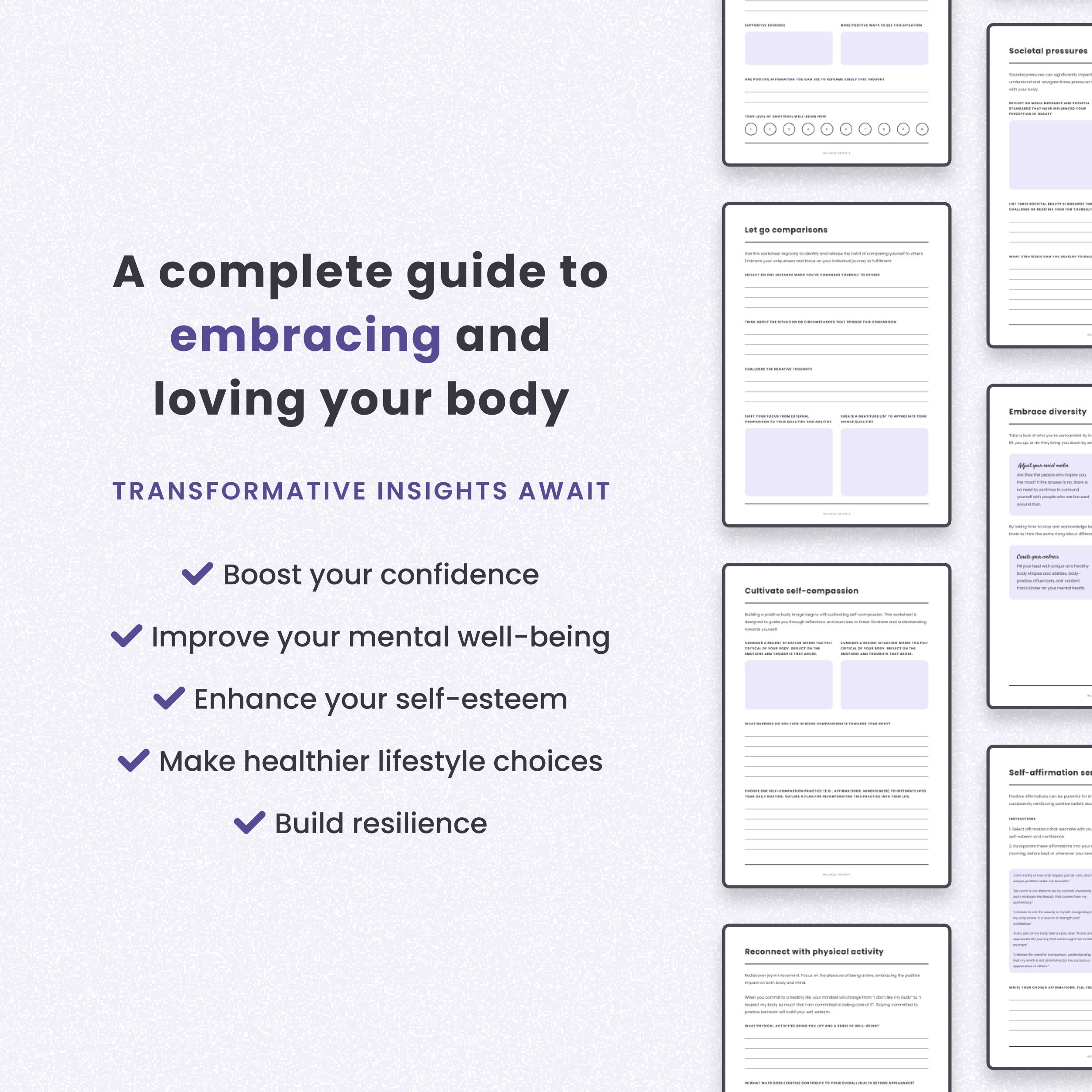 Empower Body Image Workbook, Your Guide to Boost Self-love, Self ...