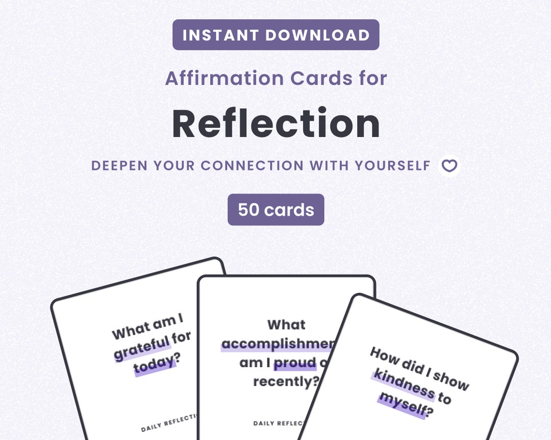Reflection Cards for Self-discovery, Mindfulness, Self-awareness ...