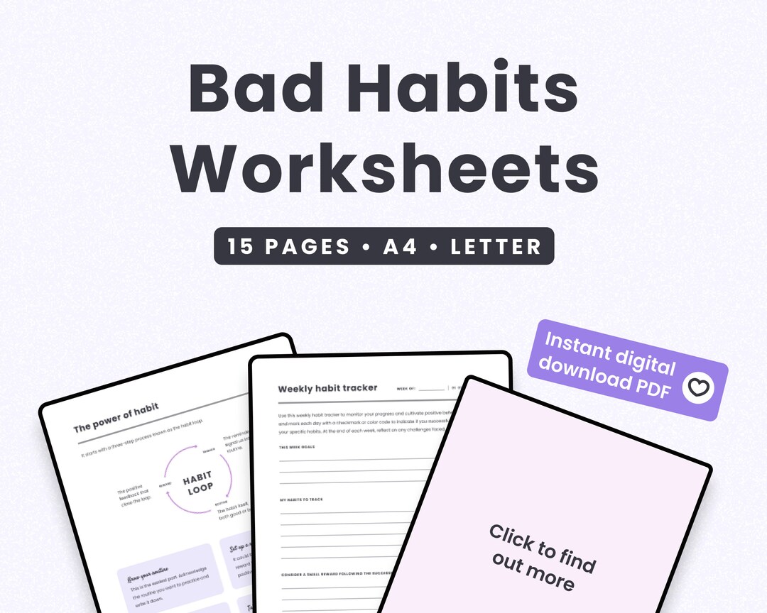 Break Bad Habits Worksheets Minimalist and Aesthetic Coaching Journal ...