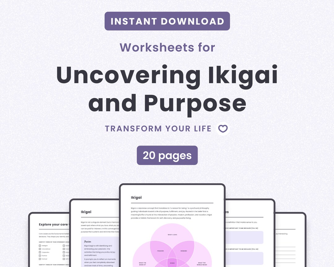 Life Purpose Workbook, Self Discovery Planner for Purposeful and ...