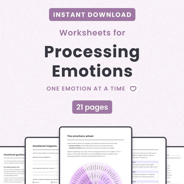 Emotional Well Being Worksheets - Etsy