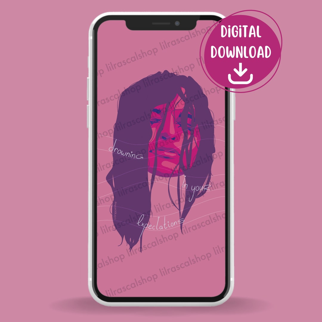 Drowning in Your Expectations Illustration Set Neon Colors Phone, Ipad ...