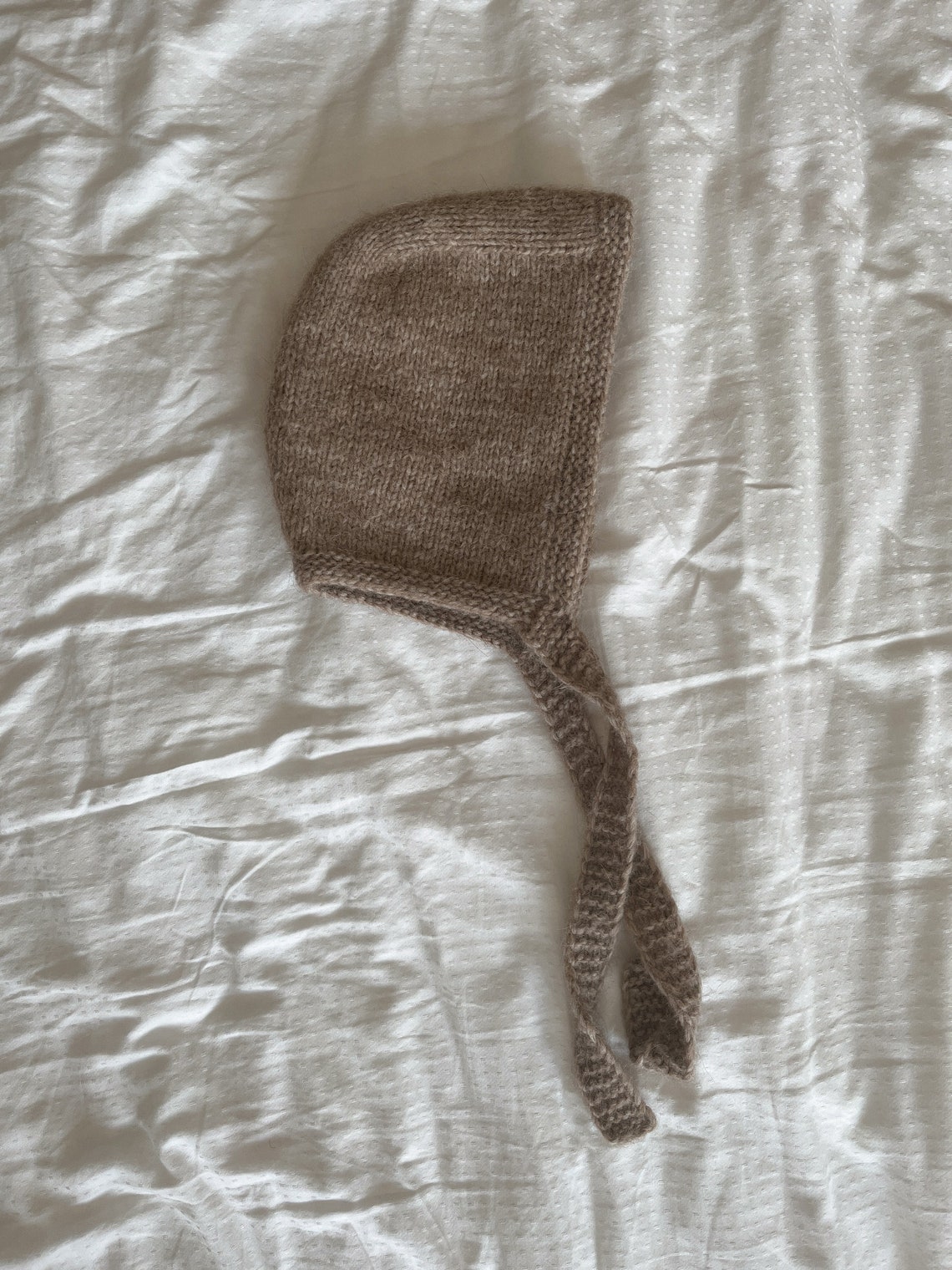 Knit Fluffy Adult Bonnet, Alpaca Wool Ear Flap Hat, Feminine Vintage ...