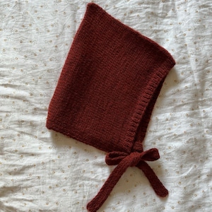 Hand Knit Adult Bonnet, Wool Ear Flap Hat, Pixie Hood - Etsy