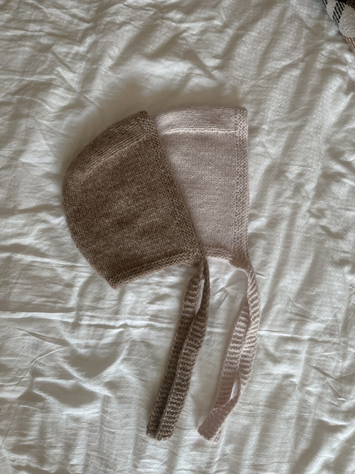 Knit Fluffy Adult Bonnet, Alpaca Wool Ear Flap Hat, Feminine Vintage ...