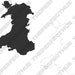 Map of Wales Silhouette and Outline Vector, Wales Svg, Black and White ...