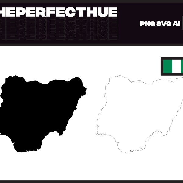 Outline Map of Nigeria - Etsy