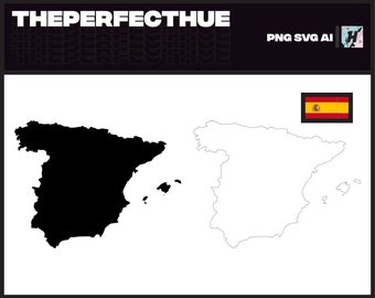 Spain Map Svg Png - Etsy