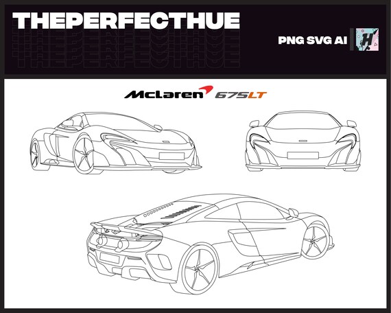 Mclaren 675lt Outline Vector Svg File for Cricut Silhouette | Etsy
