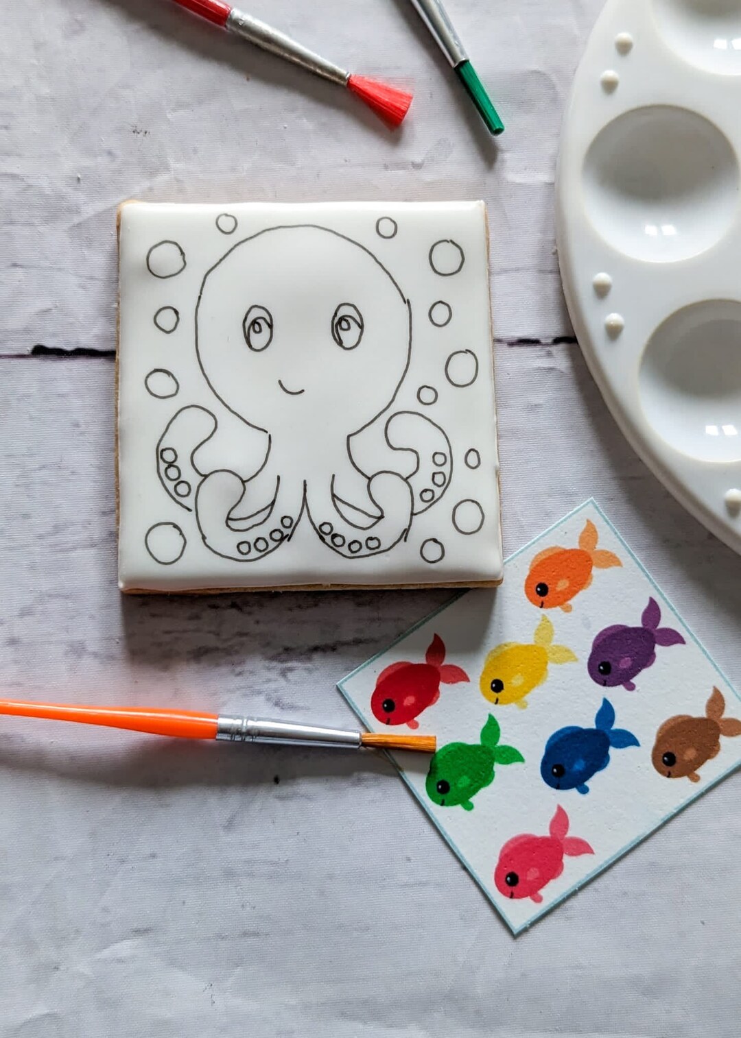 PYO Edible Fish Themed Paint Palette Edible Icing for - Etsy