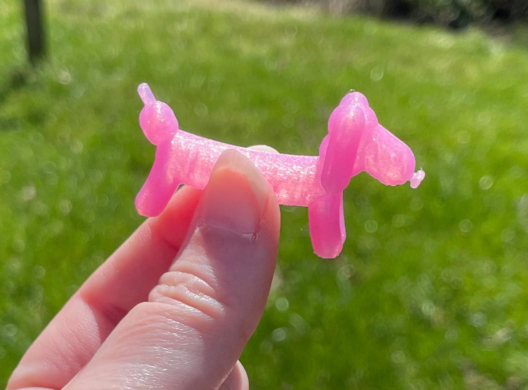 Mini Balloon Dog, Dachshund Balloon Dog, Dacshund Figurine, 3D Printed ...