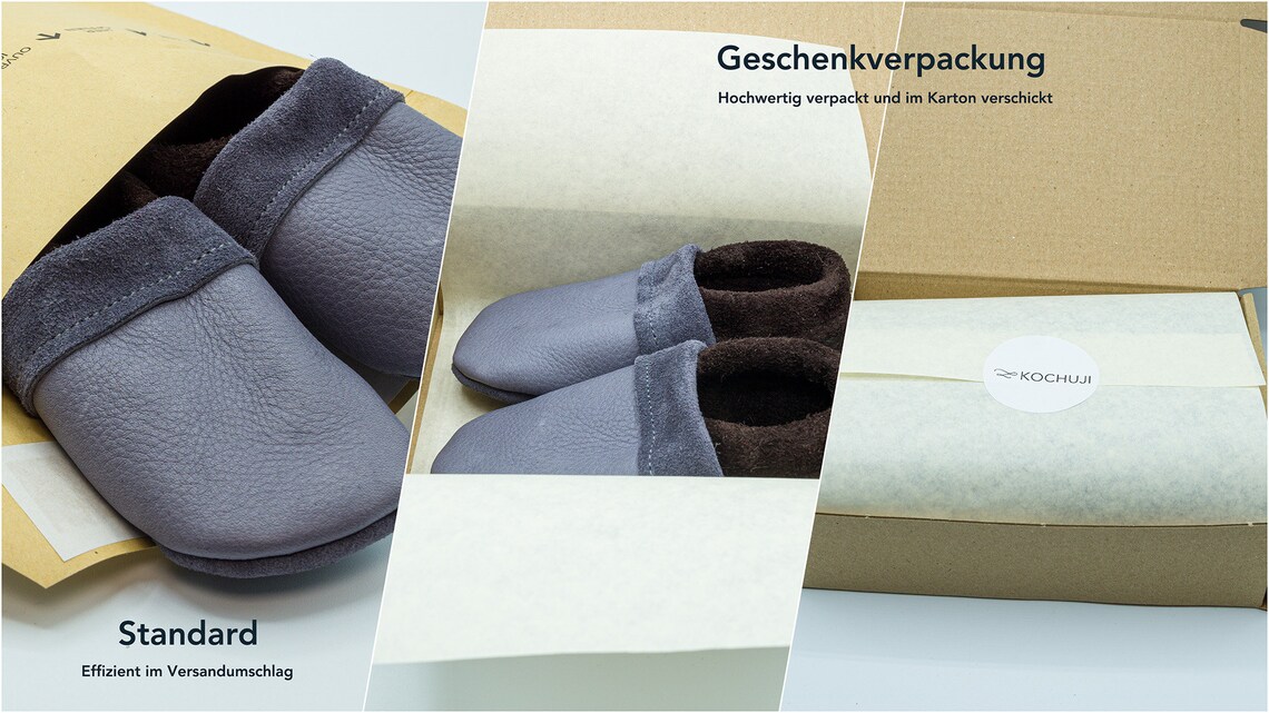 Organic Leather Slippers Deer / Personalizable / Vegetable - Etsy