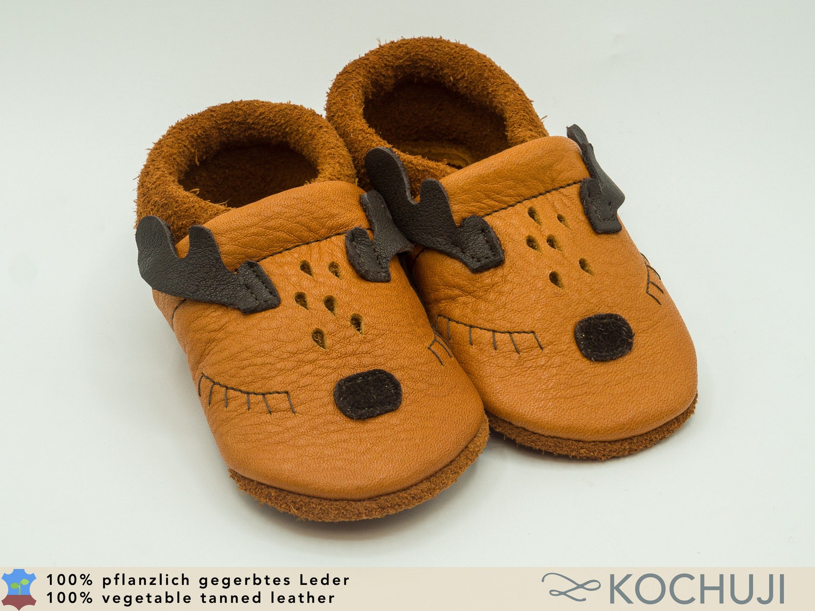 Organic Leather Slippers Deer / Personalizable / Vegetable - Etsy