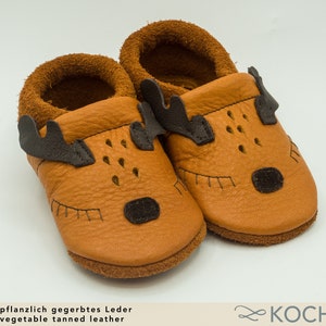 Organic Leather Slippers Deer / Personalizable / Vegetable Tanned ...