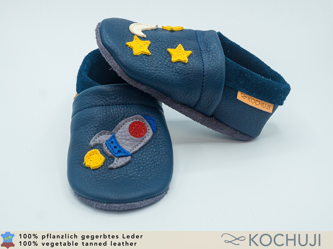 Organic Leather Slippers / Rocket / Space Ship / Baby Booties ...