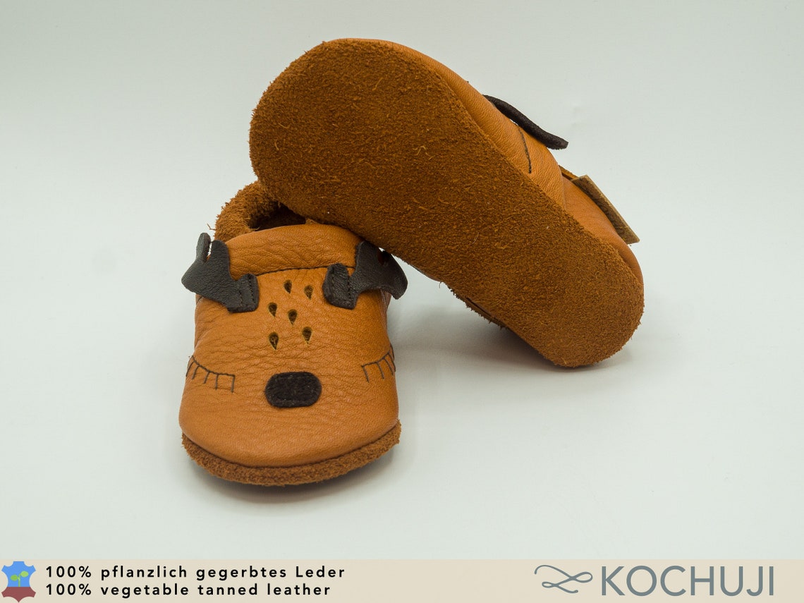 Organic Leather Slippers Deer / Personalizable / Vegetable - Etsy