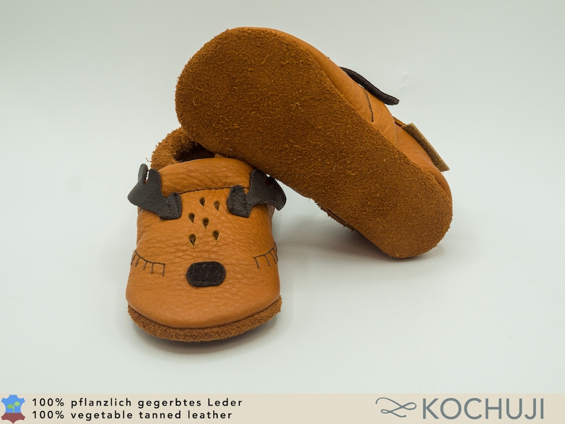 Organic Leather Slippers Deer / Personalizable / Vegetable - Etsy