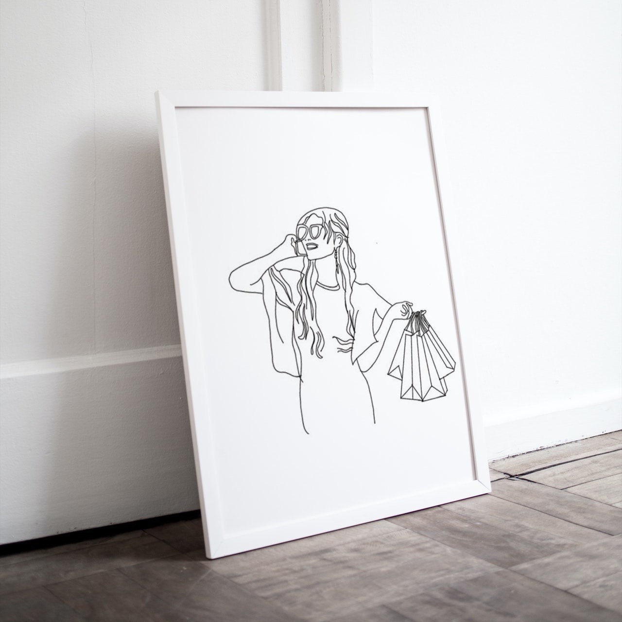 Line Art/ Shopping Line Art Print/ Glamour Line Art/ Home - Etsy