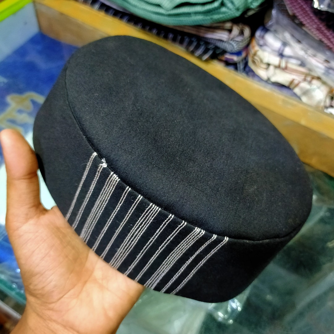 Premium Black Afghan Cap Islamic Prayer Kufi Cap Hand Made - Etsy