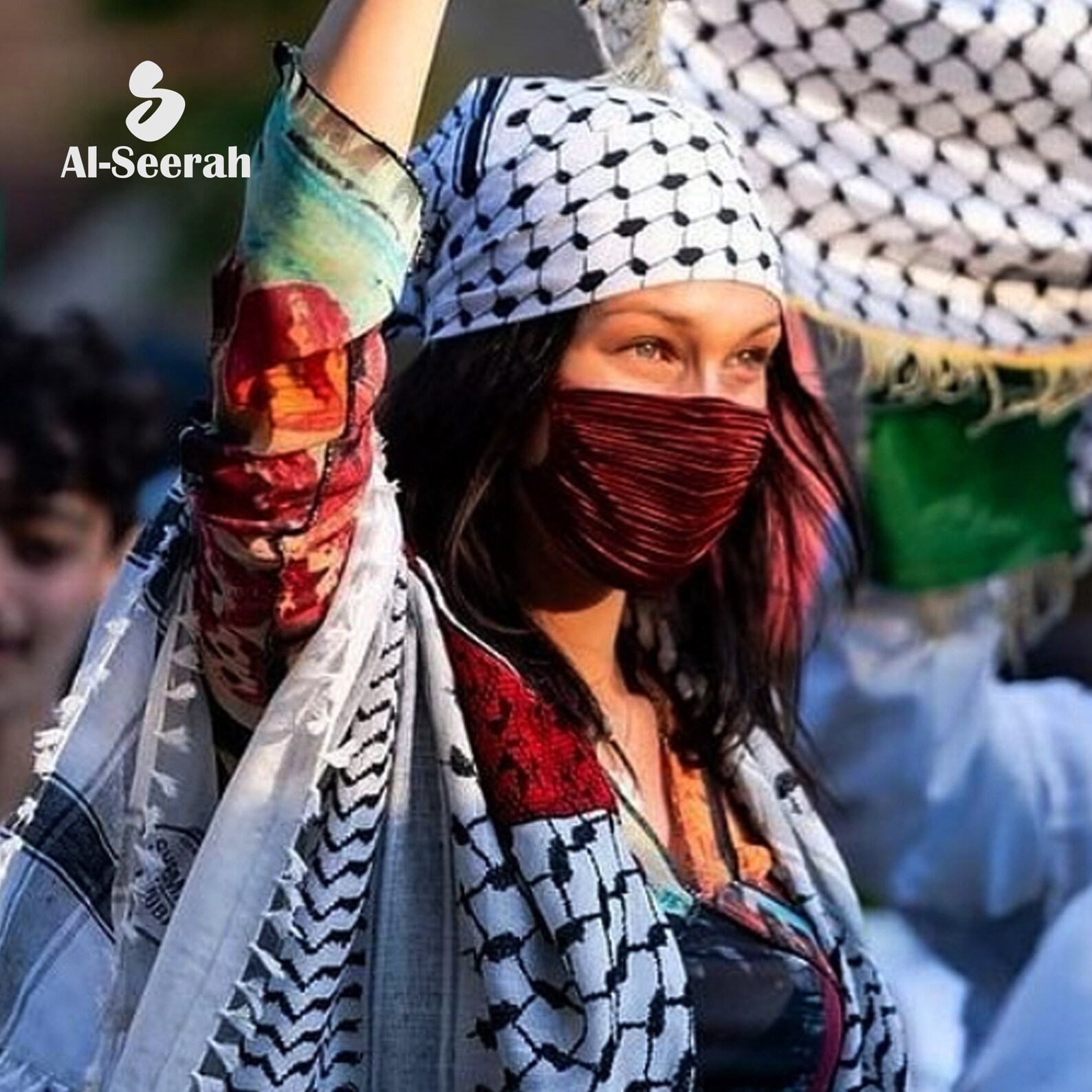 Palestine Scarf Keffiyeh Rumaal Gamcha Black And White Pattern Uni Sex