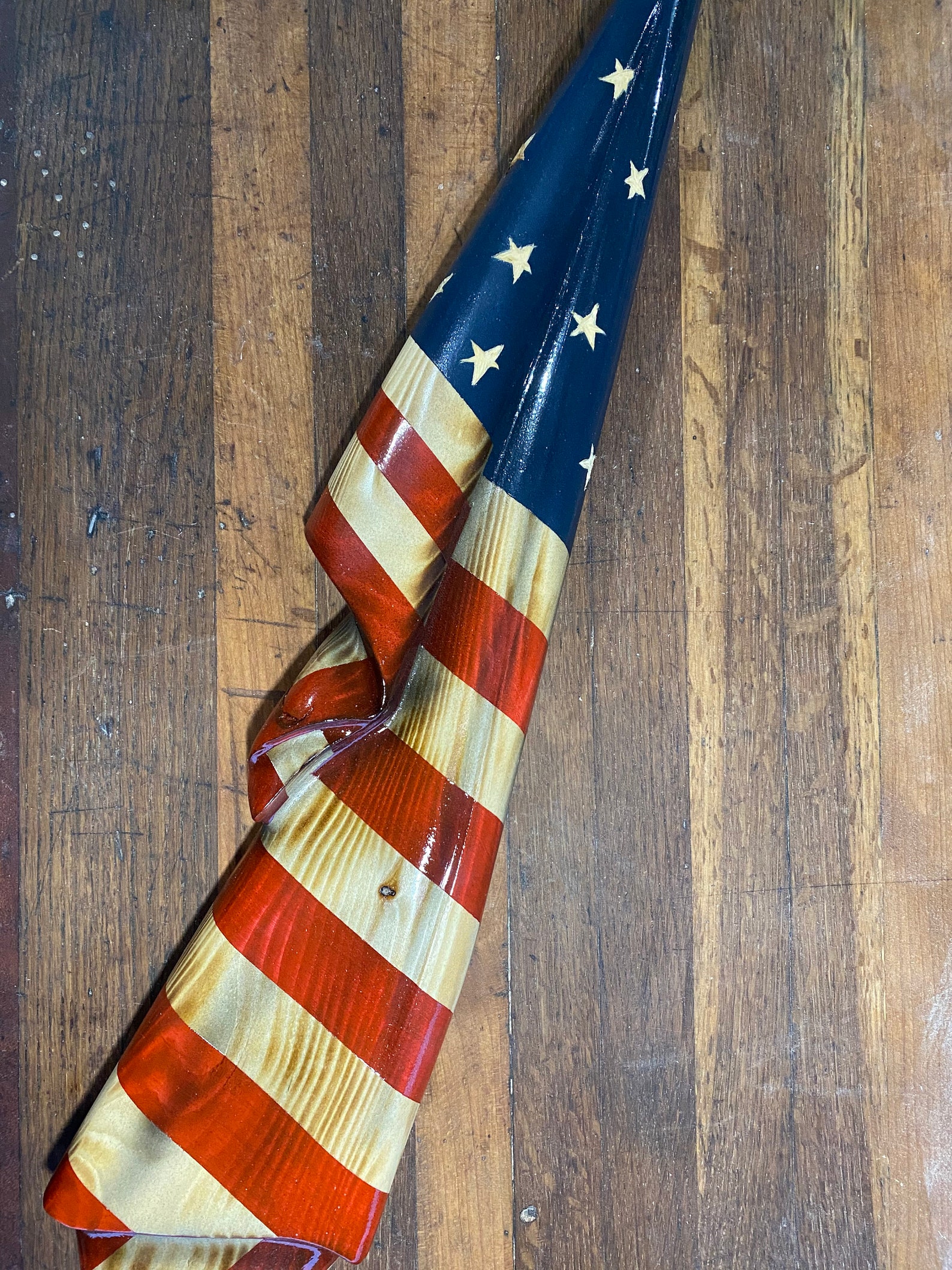 Hand Carved Draped American Flags | Etsy