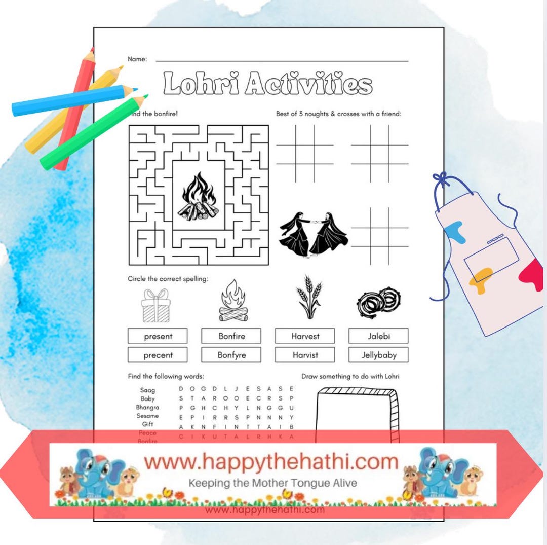Lohri Activity Sheet - Etsy