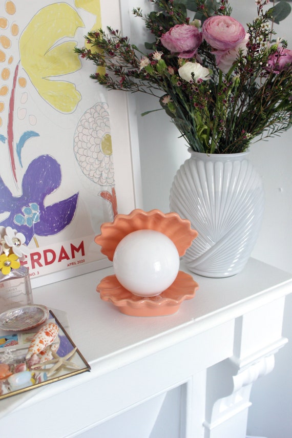Coral Shell Lamp Coral Clam Shell Lamp - Etsy