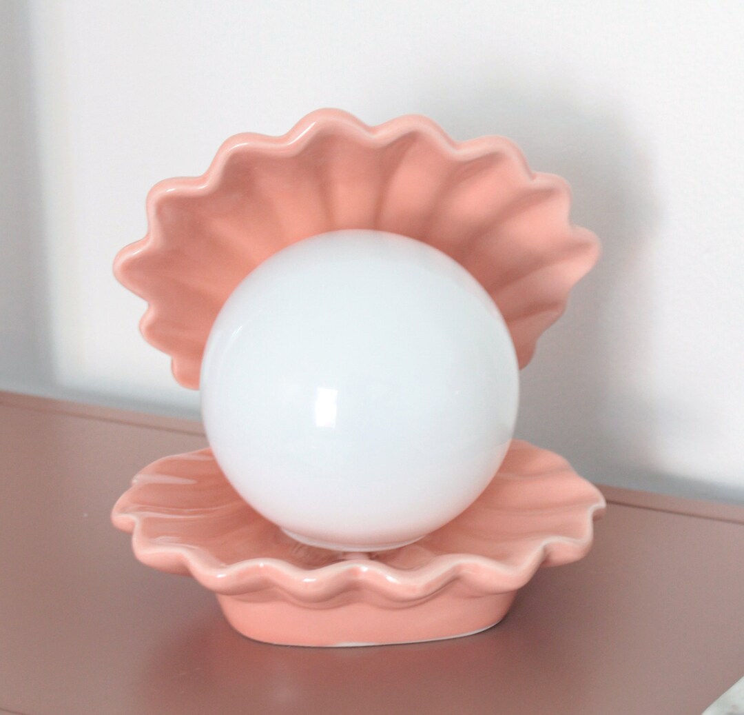 Pink Shell Lamp Pink Clam Shell Lamp - Etsy