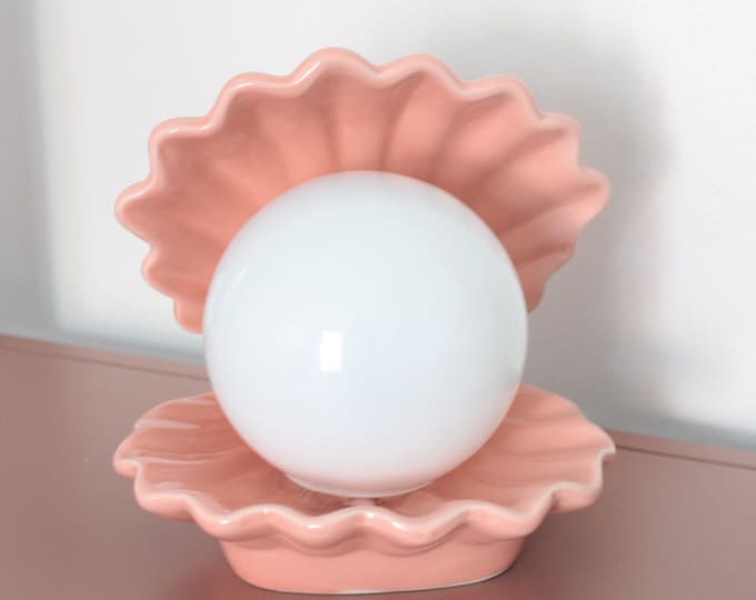 Pink Shell Lamp Pink Clam Shell Lamp - Etsy