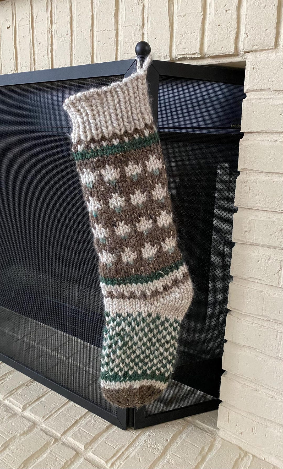 Hand Knit Chunky Nordic Christmas Stocking -- Timberline Color - Etsy