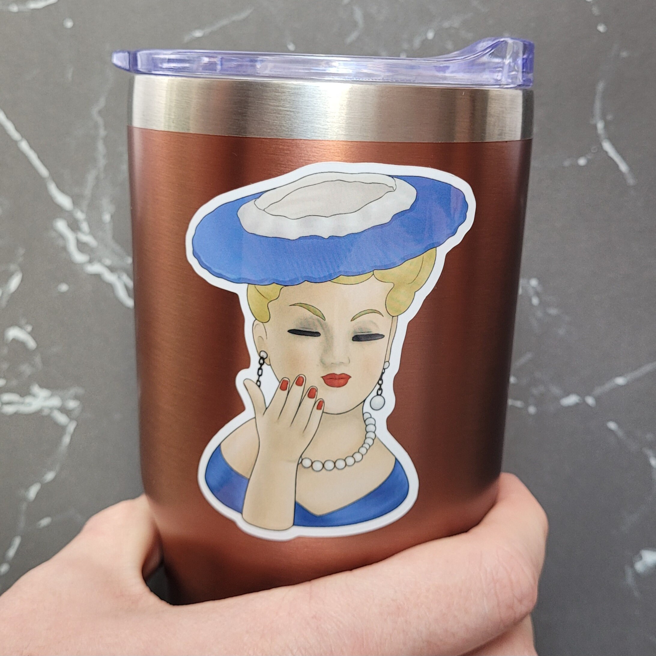 Lady Head Vase Sticker Vinyl Kitschy Gift Kitsch Car Decal - Etsy