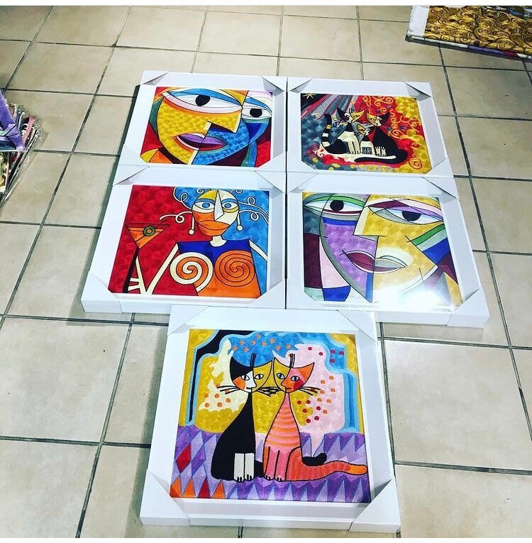 Picasso Frame Hand Made Silk,embroidery for Frame Modern Art Home Decor ...