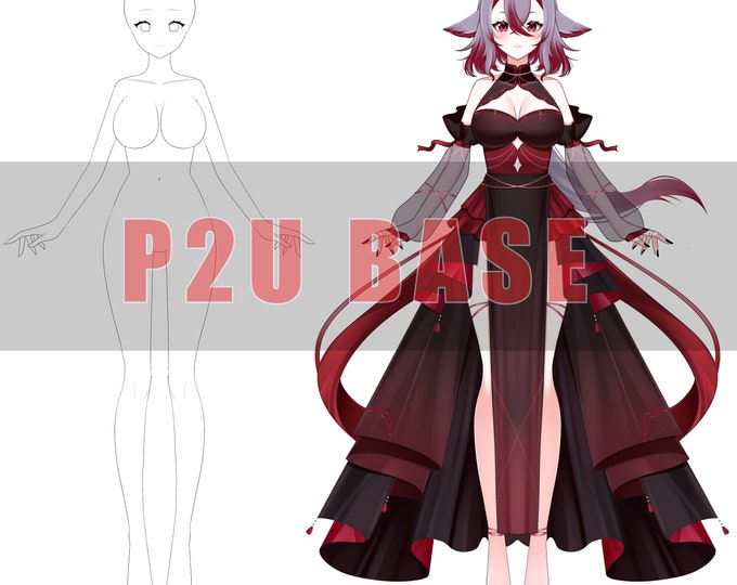 Live2d Vtuber Model Body Base | Full Rigged & PSD - Editable ...