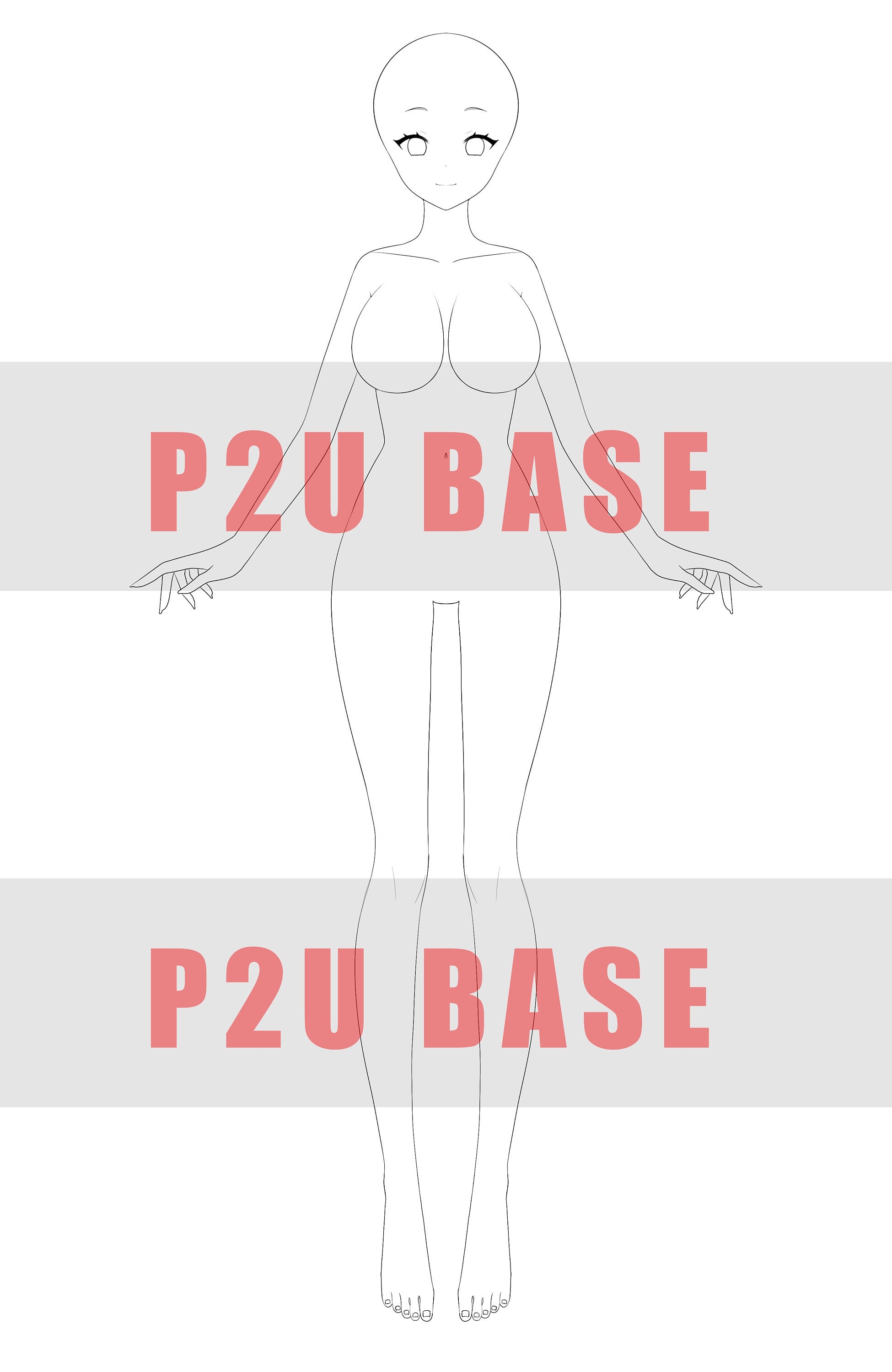 P2U Full Body BASE for Drawing/custom/commission/vtuber/oc/adopt/ych - Etsy