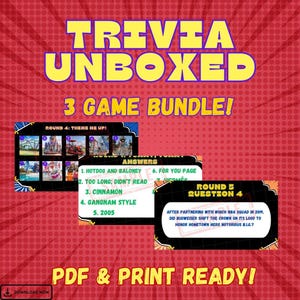 Printable Trivia Game Night Bundle: Fun Team Quiz (PDF Download) - Etsy