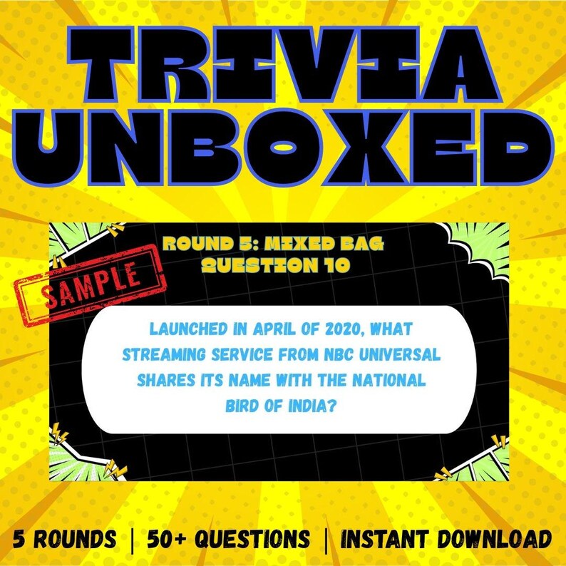 Printable Trivia Game Night Bundle: Fun Team Quiz (PDF Download) - Etsy