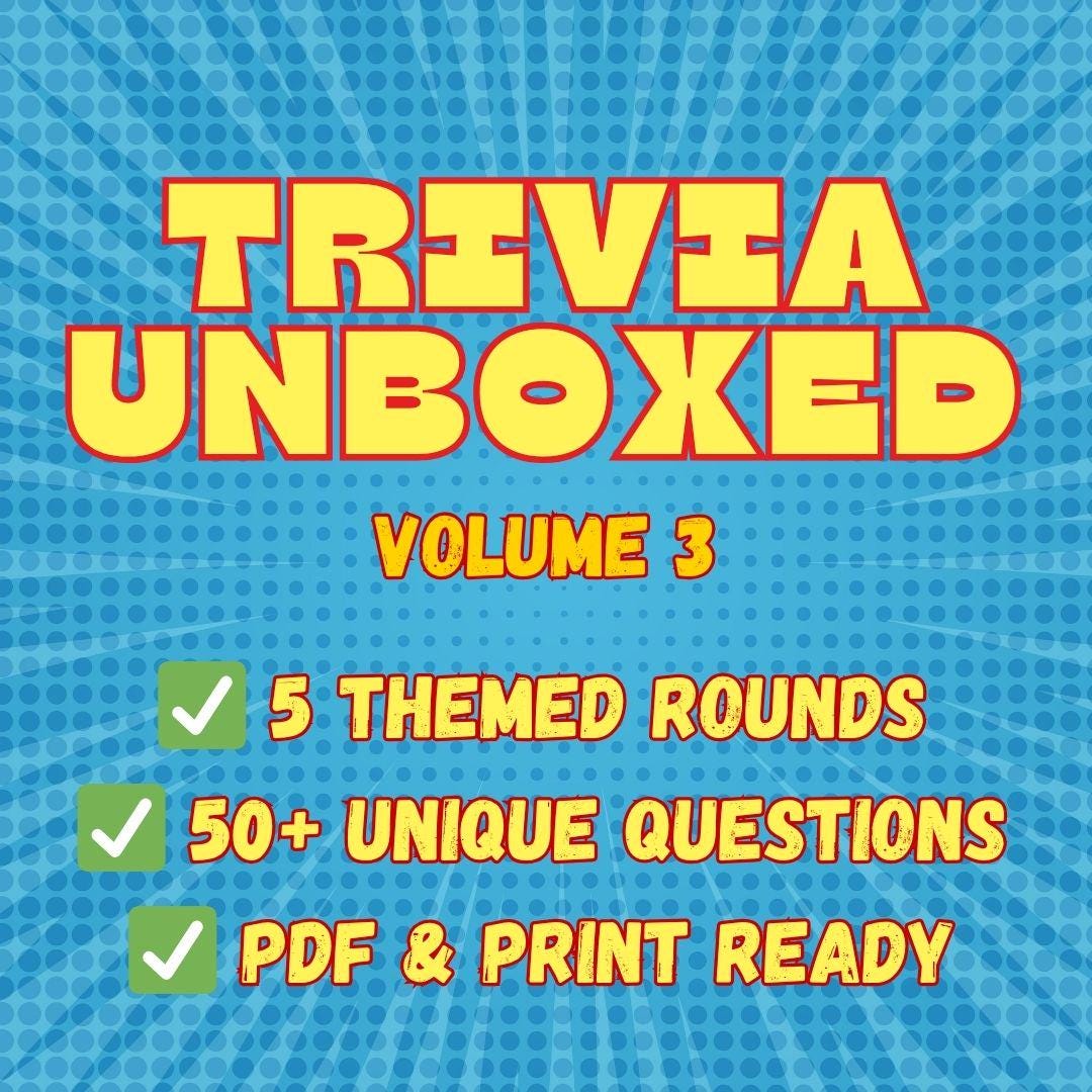 Trivia Game Kit Volume 3 | 5 Themed Rounds, 50+ Questions (PDF Download ...