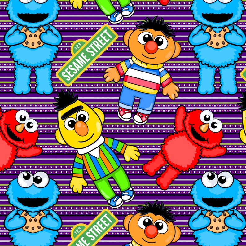 Sesame Street Seamless Pattern Surface Design - Etsy