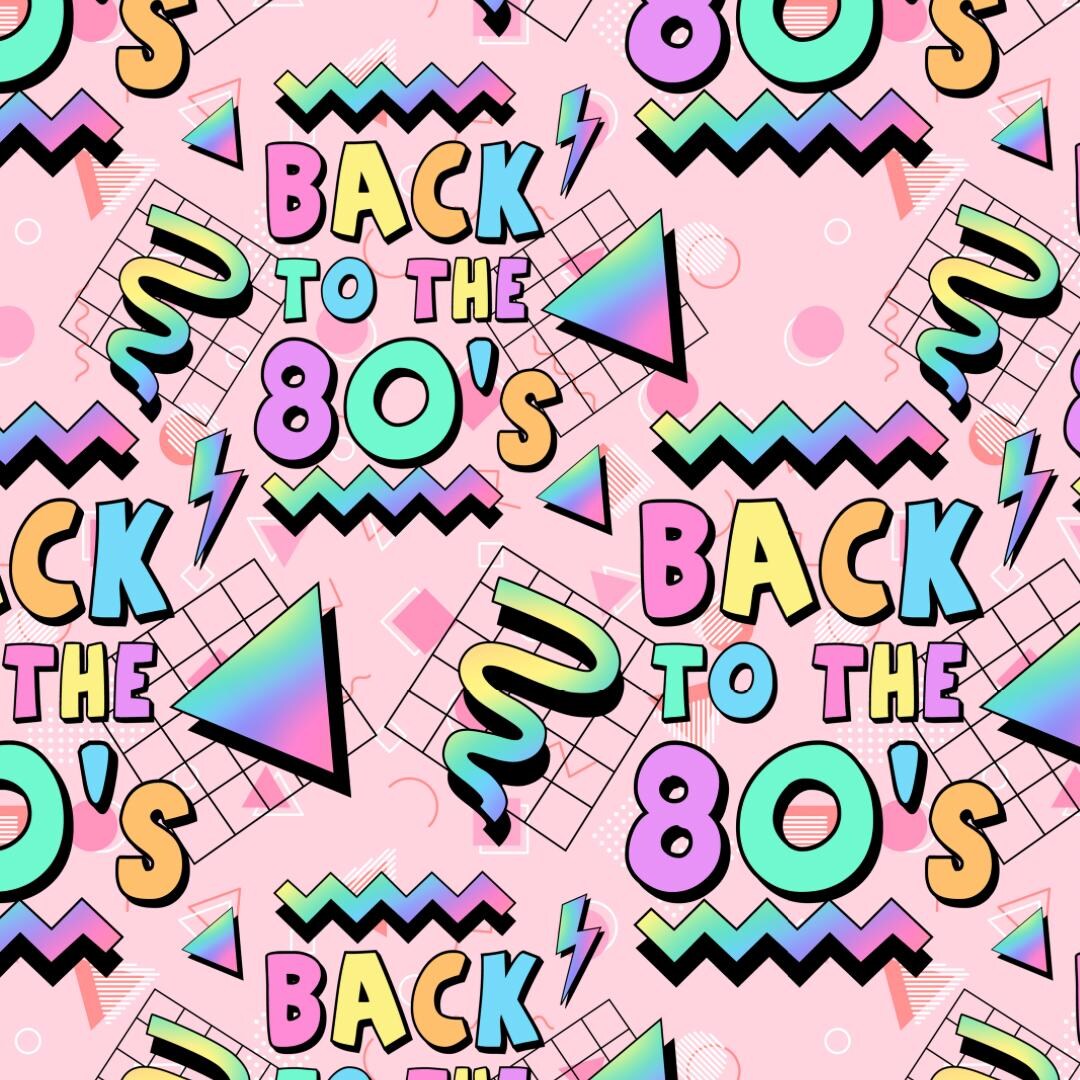 Back to the 80’s Retro Seamless Design Fabric Digital Paper - Etsy